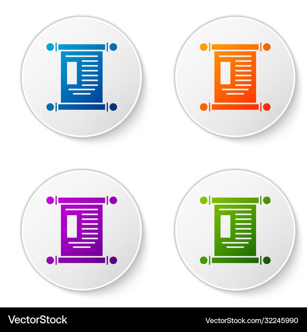 Color decree paper parchment scroll icon icon Vector Image