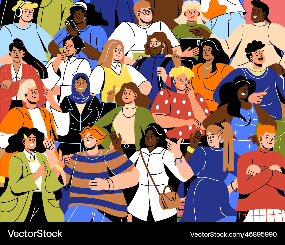 Crowd of people Royalty Free Vector Image - VectorStock