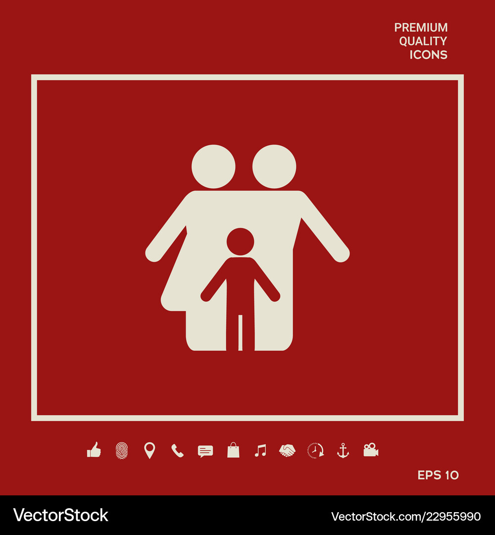 Family with child - icon graphic elements Vector Image
