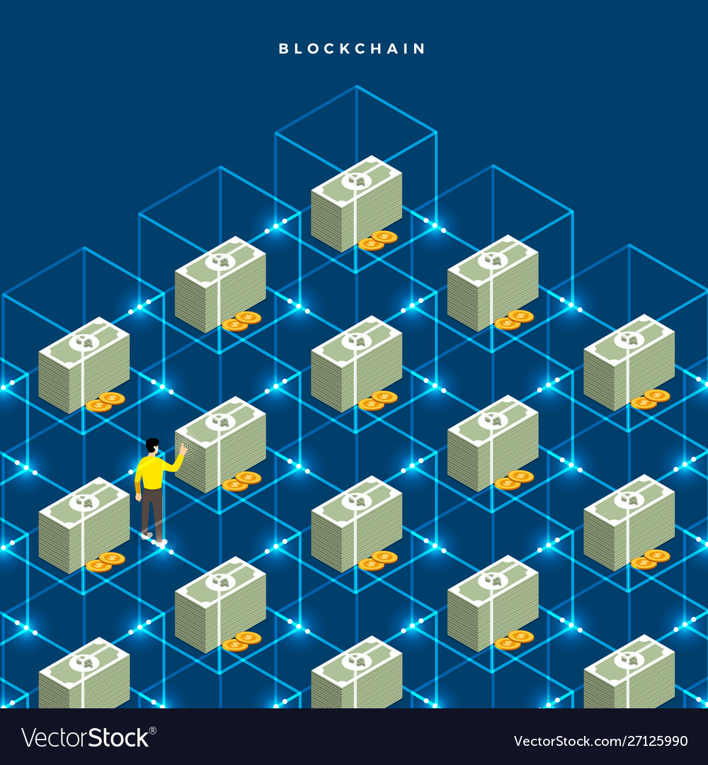 Flat design concept blockchain security digital Vector Image