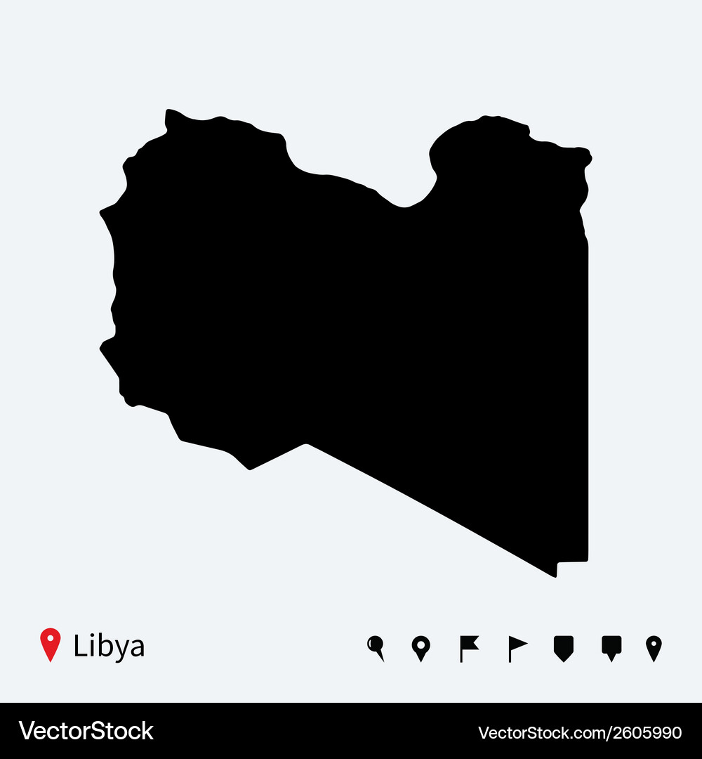 High detailed map of libya with navigation pins Vector Image