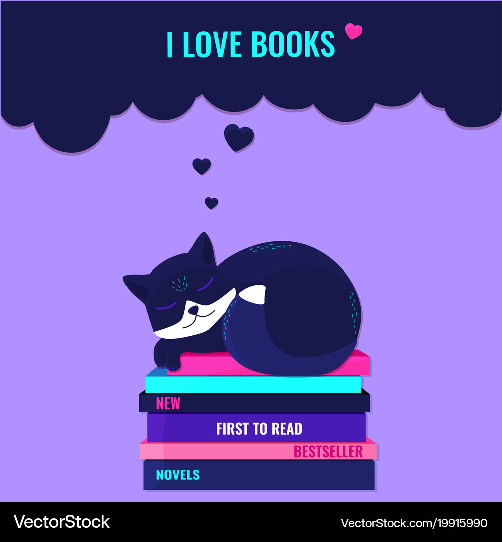 I love books reading concept Royalty Free Vector Image