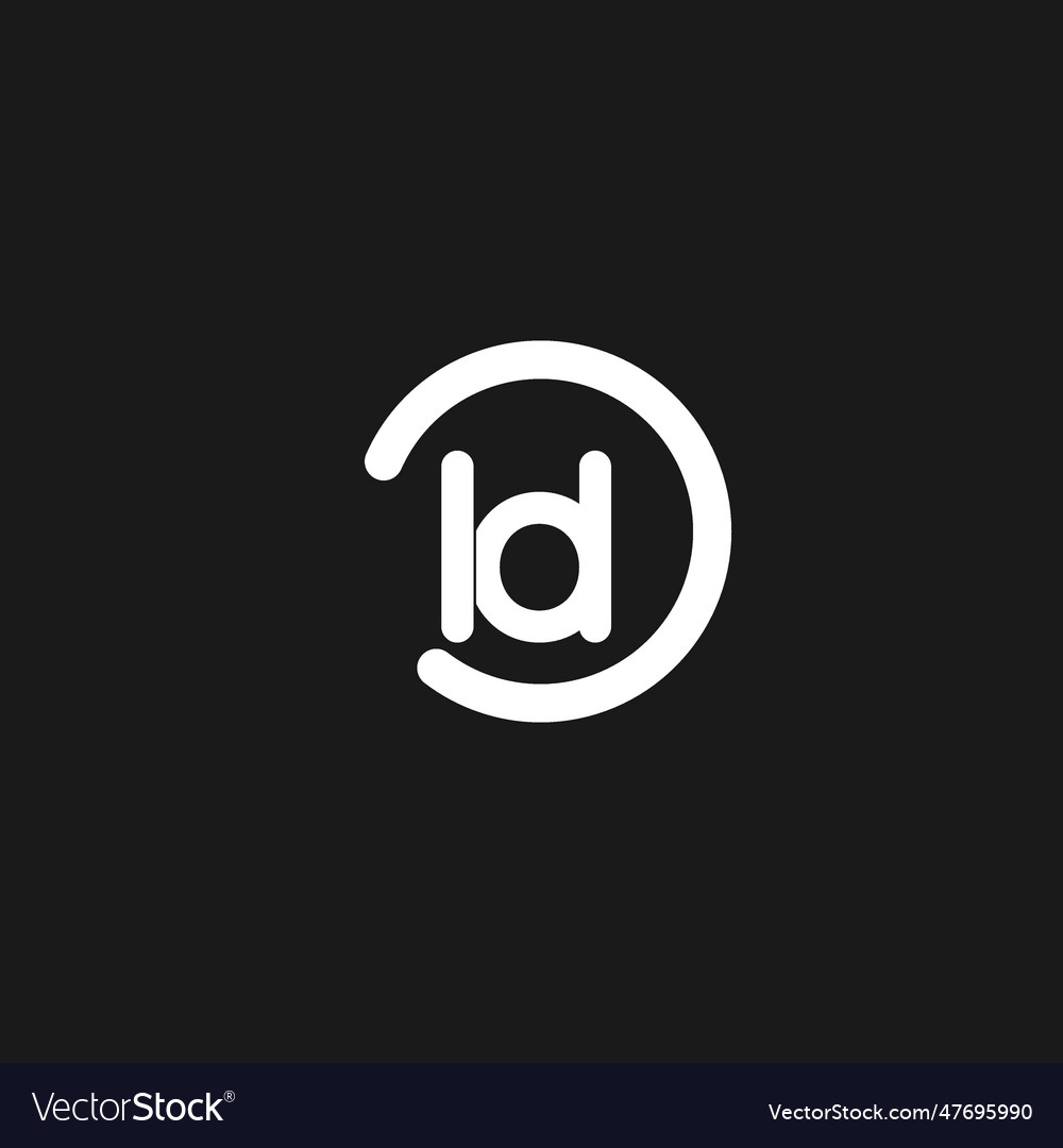 Initials ld logo monogram with simple circles Vector Image Initials ld logo monogram with simple circles Vector Image
