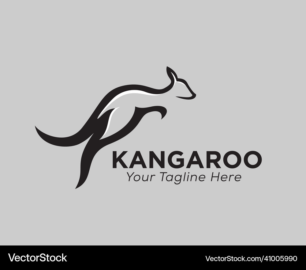 Jump style kangaroo logo design inspiration Vector Image