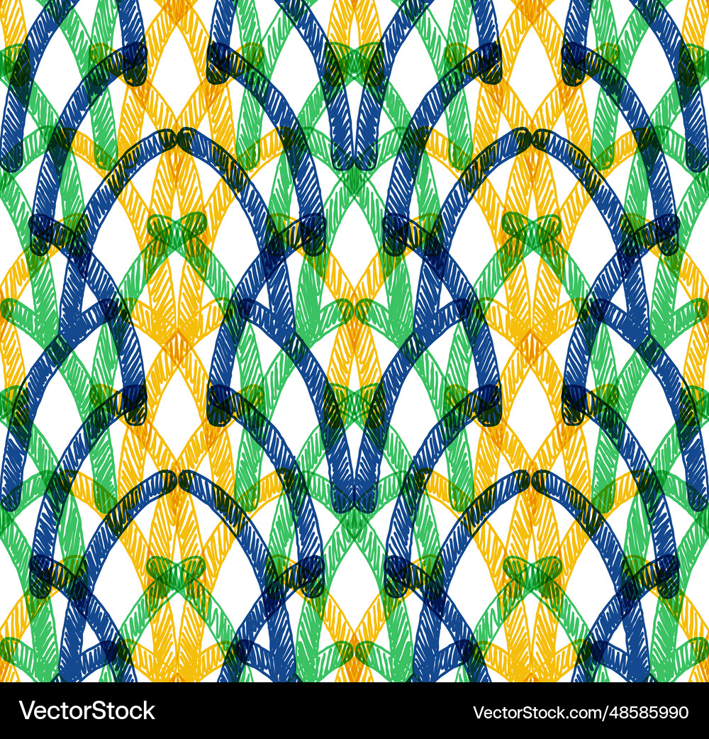 Linear freehand grunge scratched ornament Vector Image