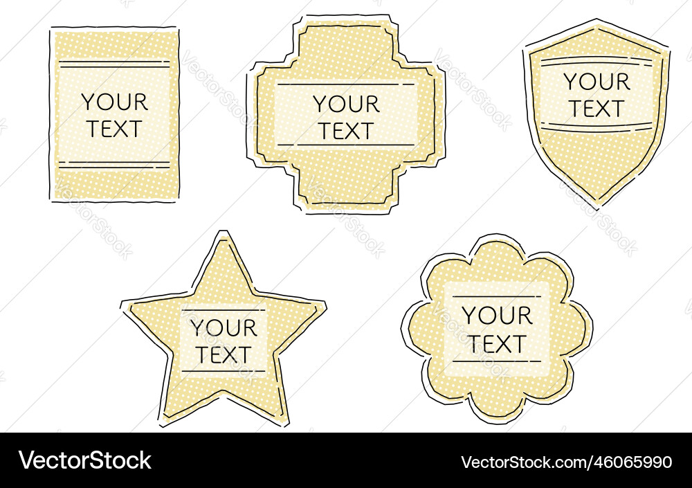 Loose line art handwritten style frame set Vector Image