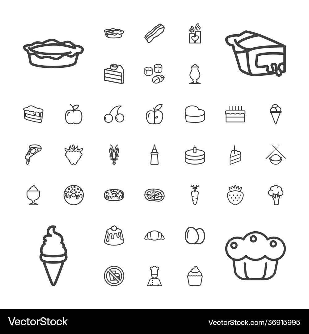 37 delicious icons Royalty Free Vector Image - VectorStock