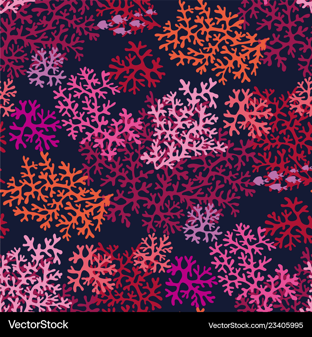 Bright tropical underwater world repeatable motif Vector Image
