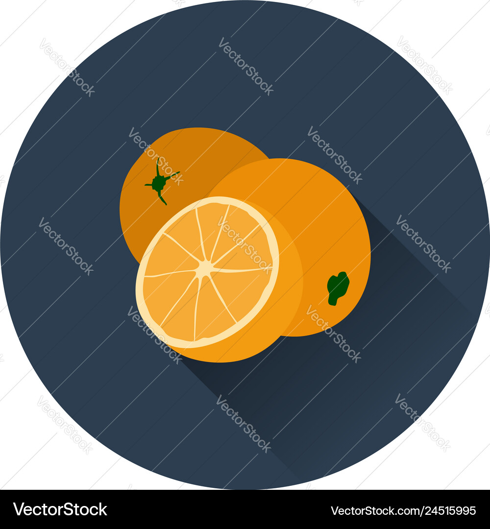 Flat design icon of orange Royalty Free Vector Image