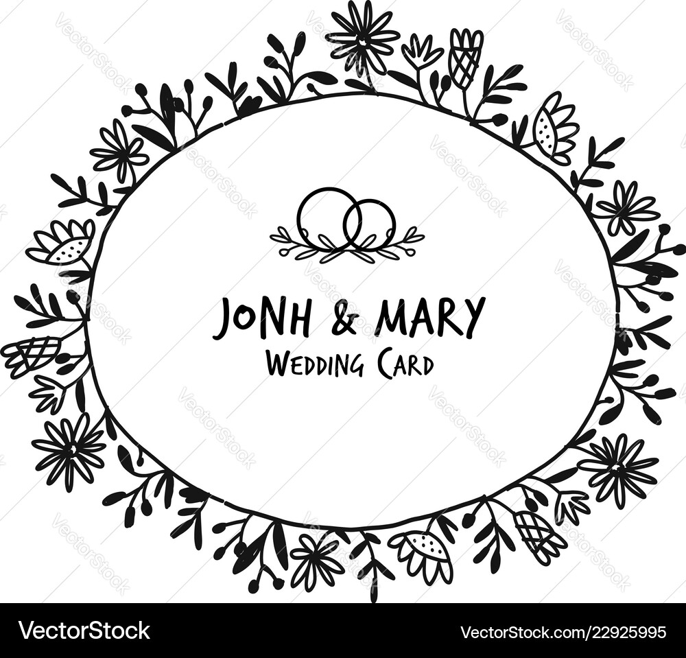 Floral frame sketch for your design Royalty Free Vector