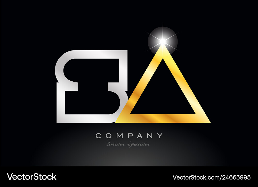Gold silver alphabet letter sa s a combination Vector Image