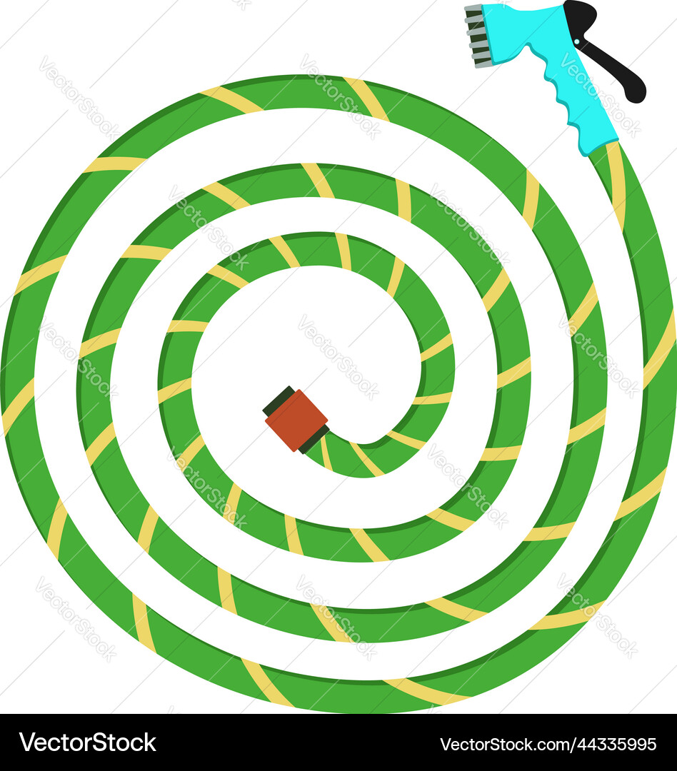 Green watering hose on a white background Vector Image