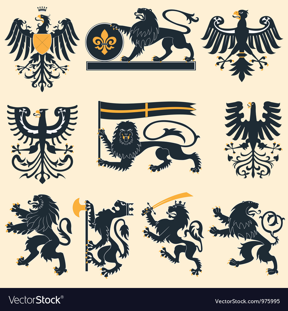 Heraldic set Royalty Free Vector Image - VectorStock
