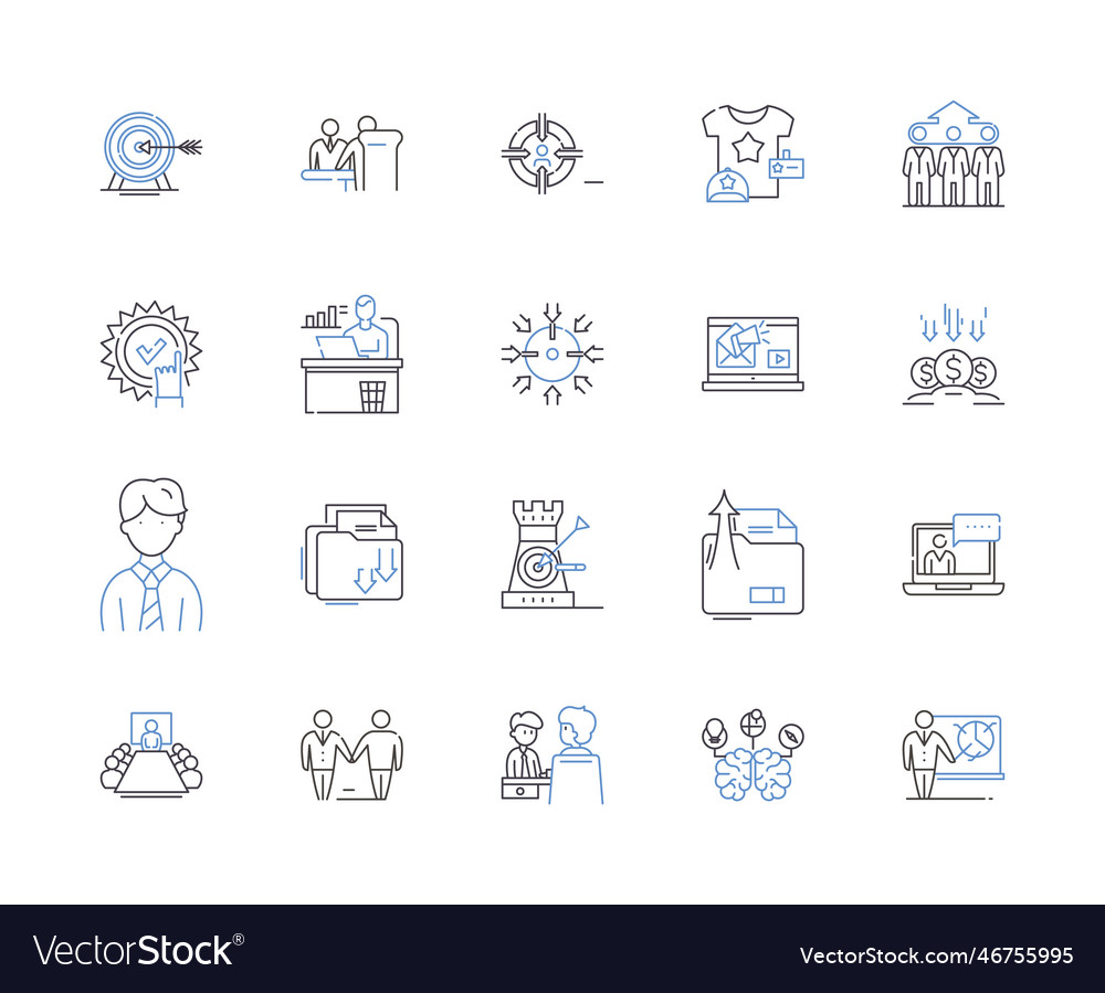 Lean startup outline icons collection lean Vector Image Lean startup outline icons collection lean Vector Image