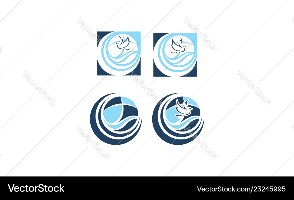 Pigeon cross religious logo icon Royalty Free Vector Image