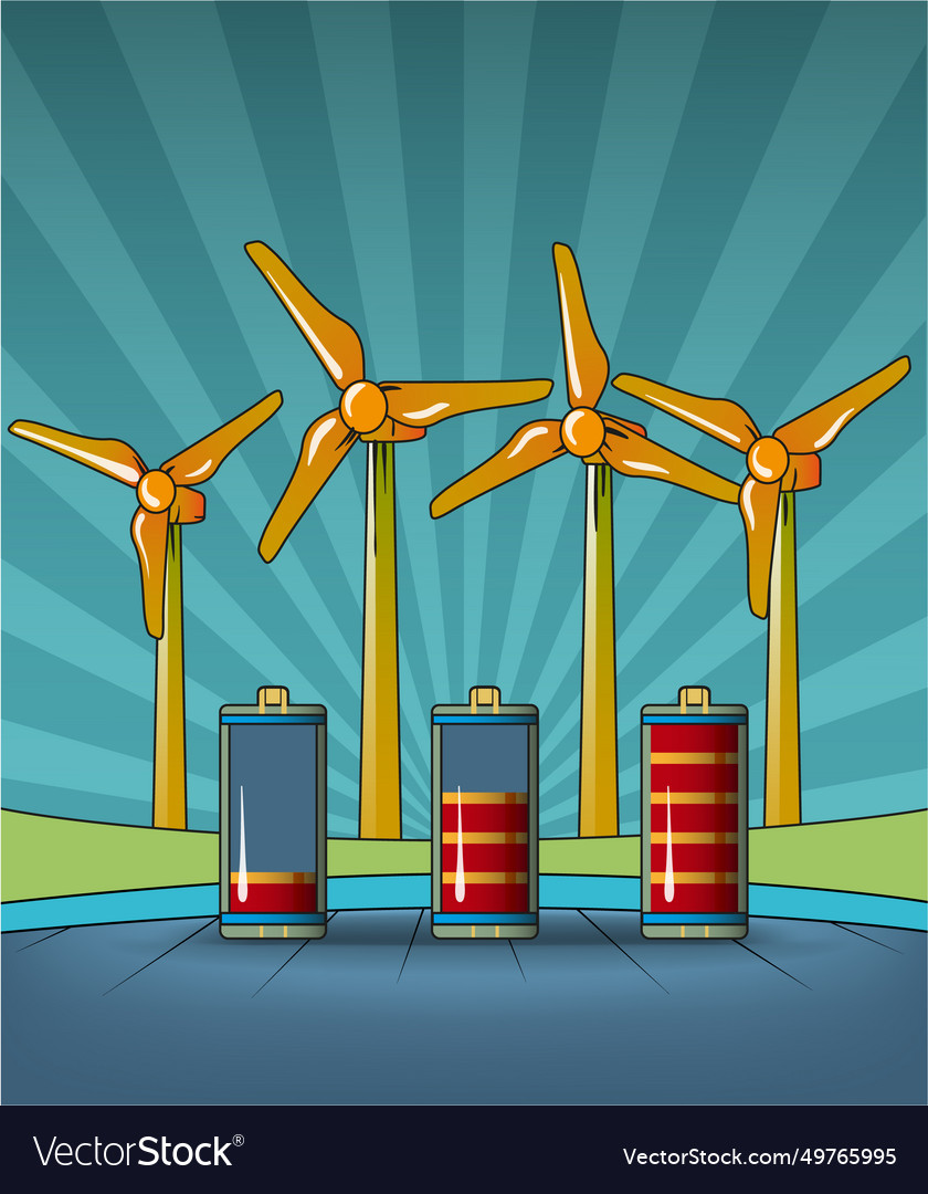 Renewable energy earth sun wind and water Vector Image