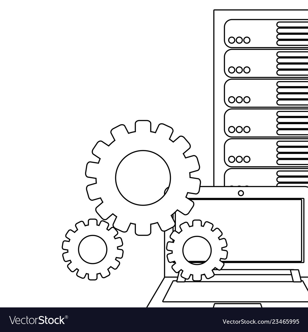 Technology computing support cartoon Royalty Free Vector