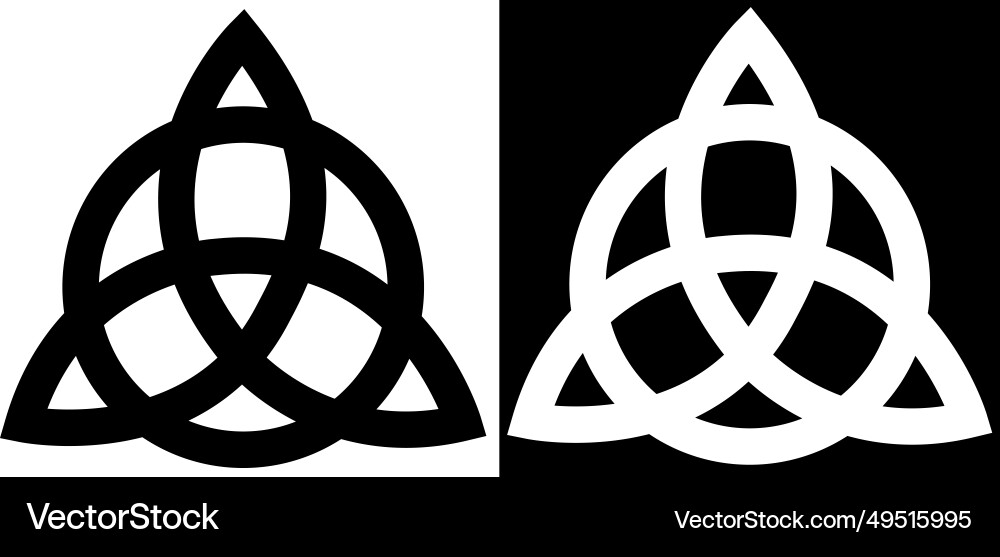 Triquetra sign icon set leaf like celtic simple Vector Image
