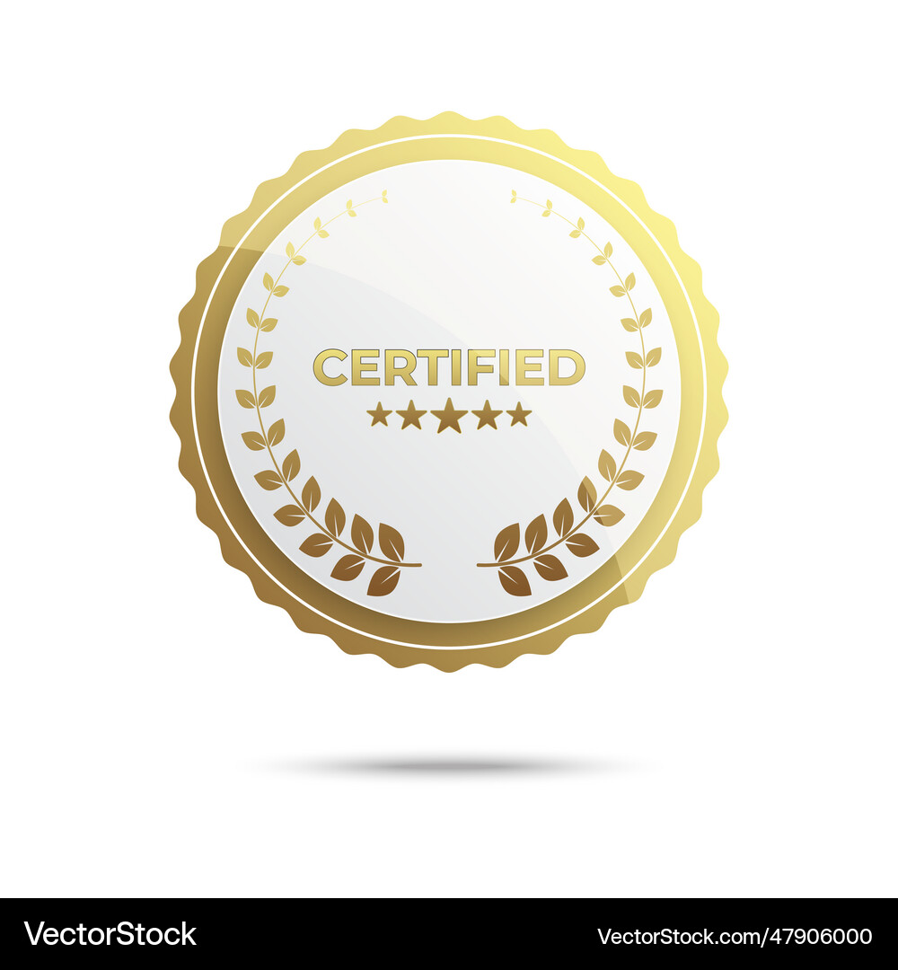 Badge check icon verify stamp certified Royalty Free Vector