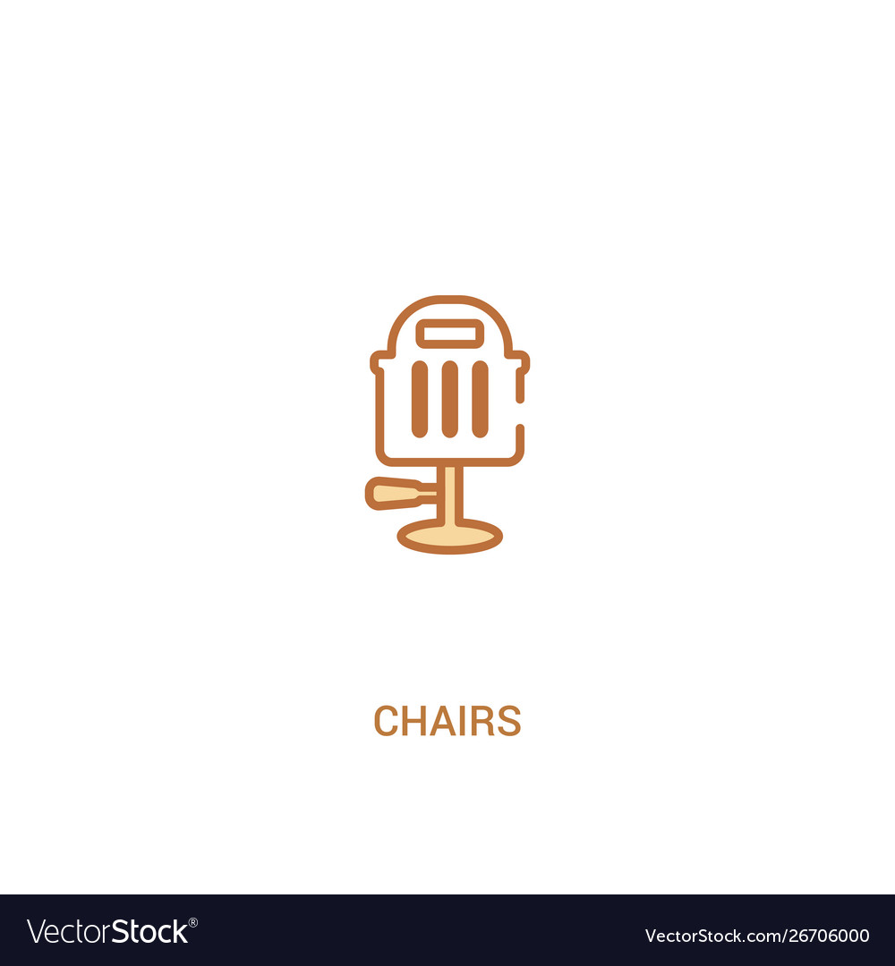 Chairs concept 2 colored icon simple line element Vector Image