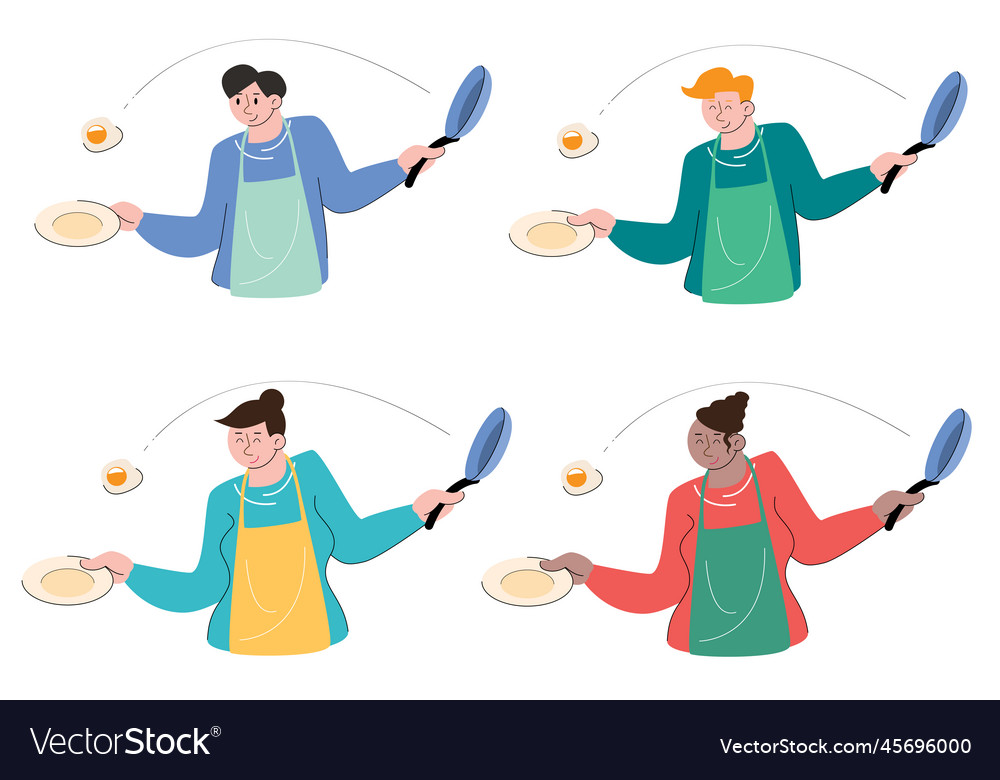 Character people cooking Royalty Free Vector Image