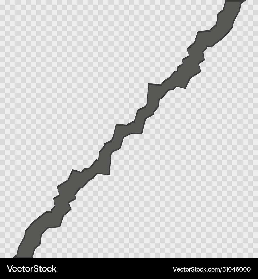 Crack on transparent background in flat style Vector Image