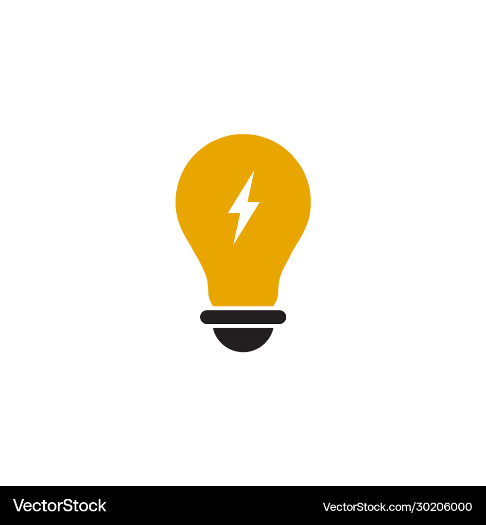 Electric lamp icon logo design template Royalty Free Vector