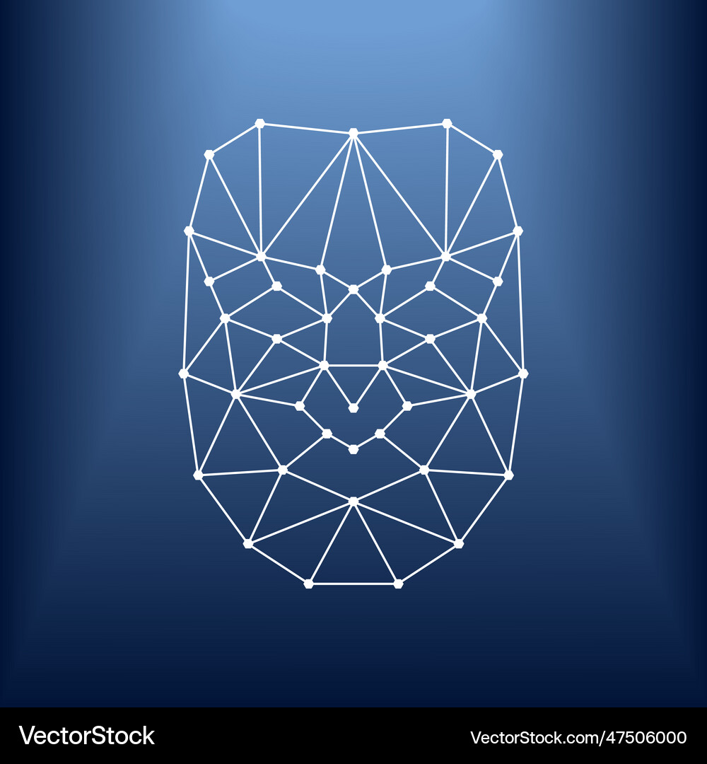 Face id banner facial recognition technology Vector Image