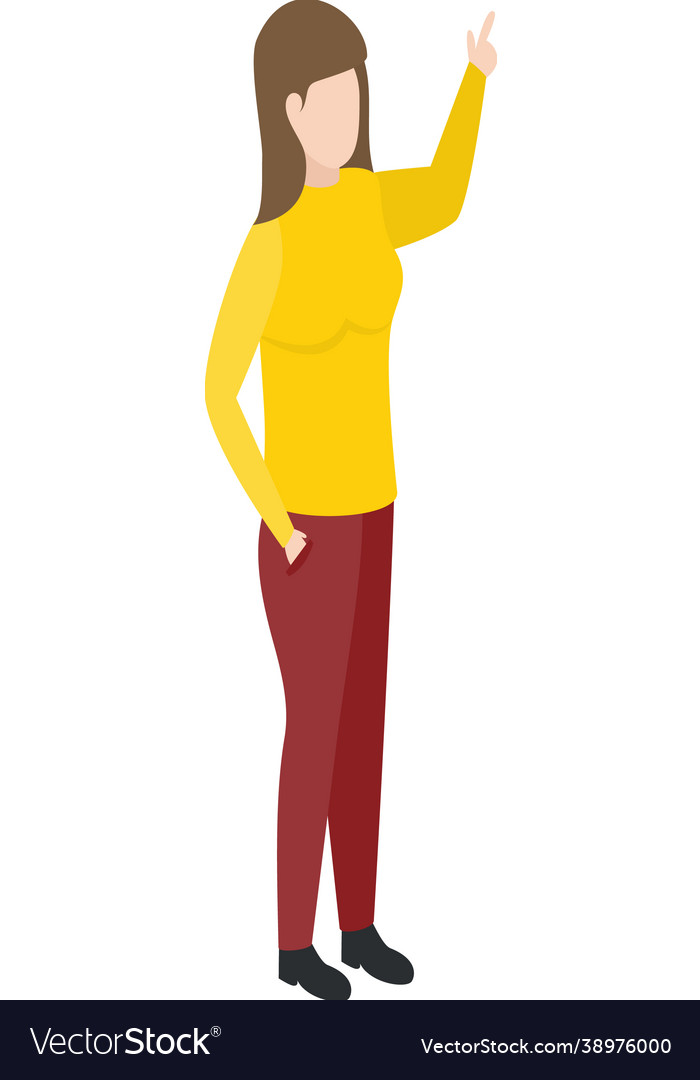 Female pointing Royalty Free Vector Image - VectorStock