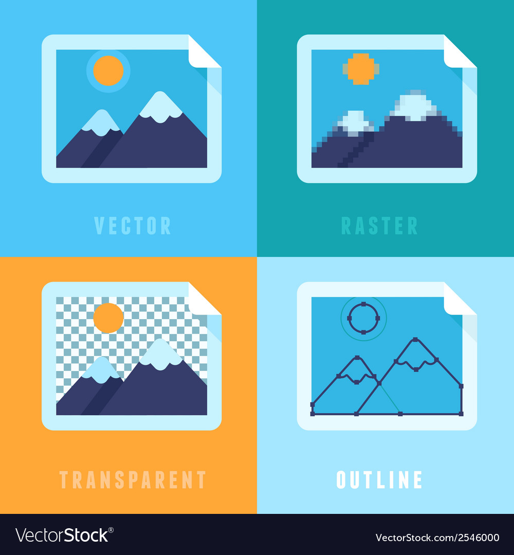 Flat icons - different image formats Royalty Free Vector