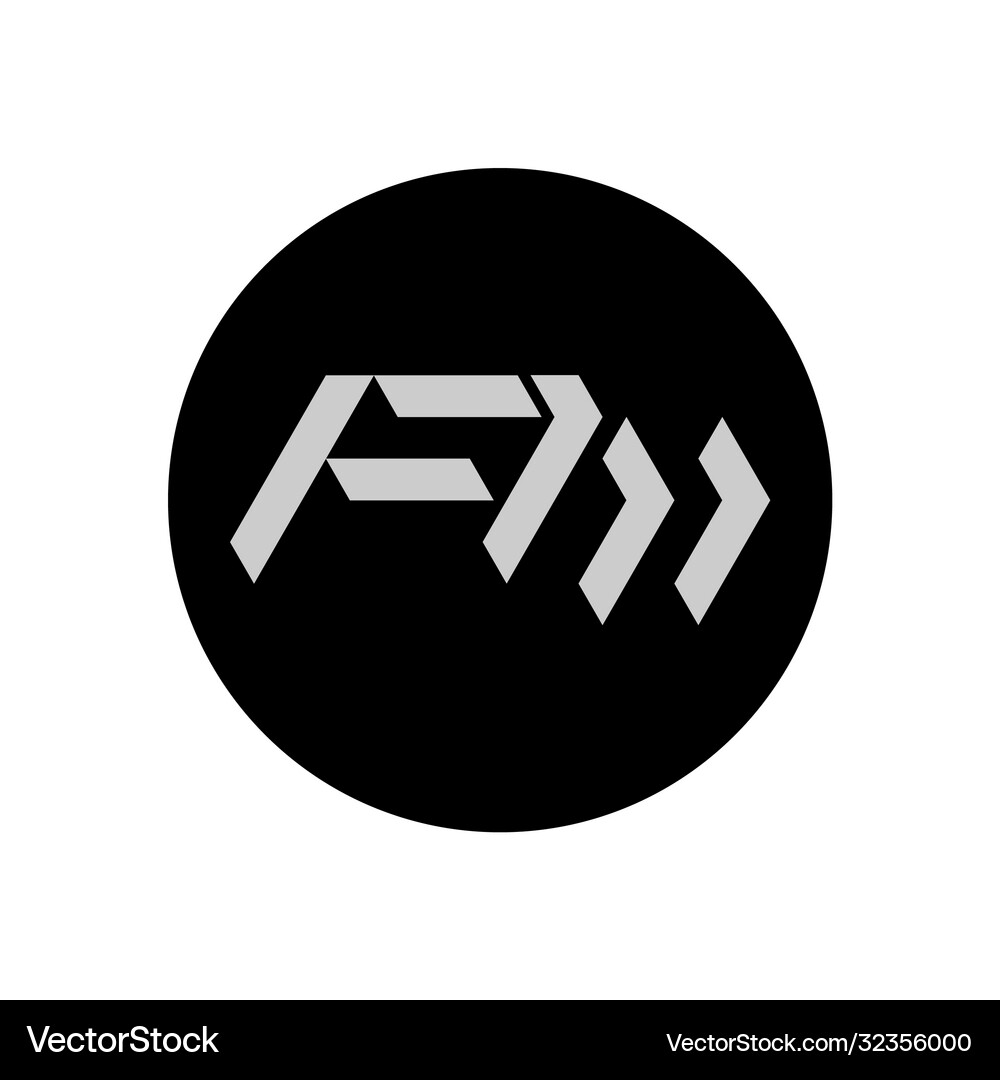 Fm letter logo design with simple style Royalty Free Vector