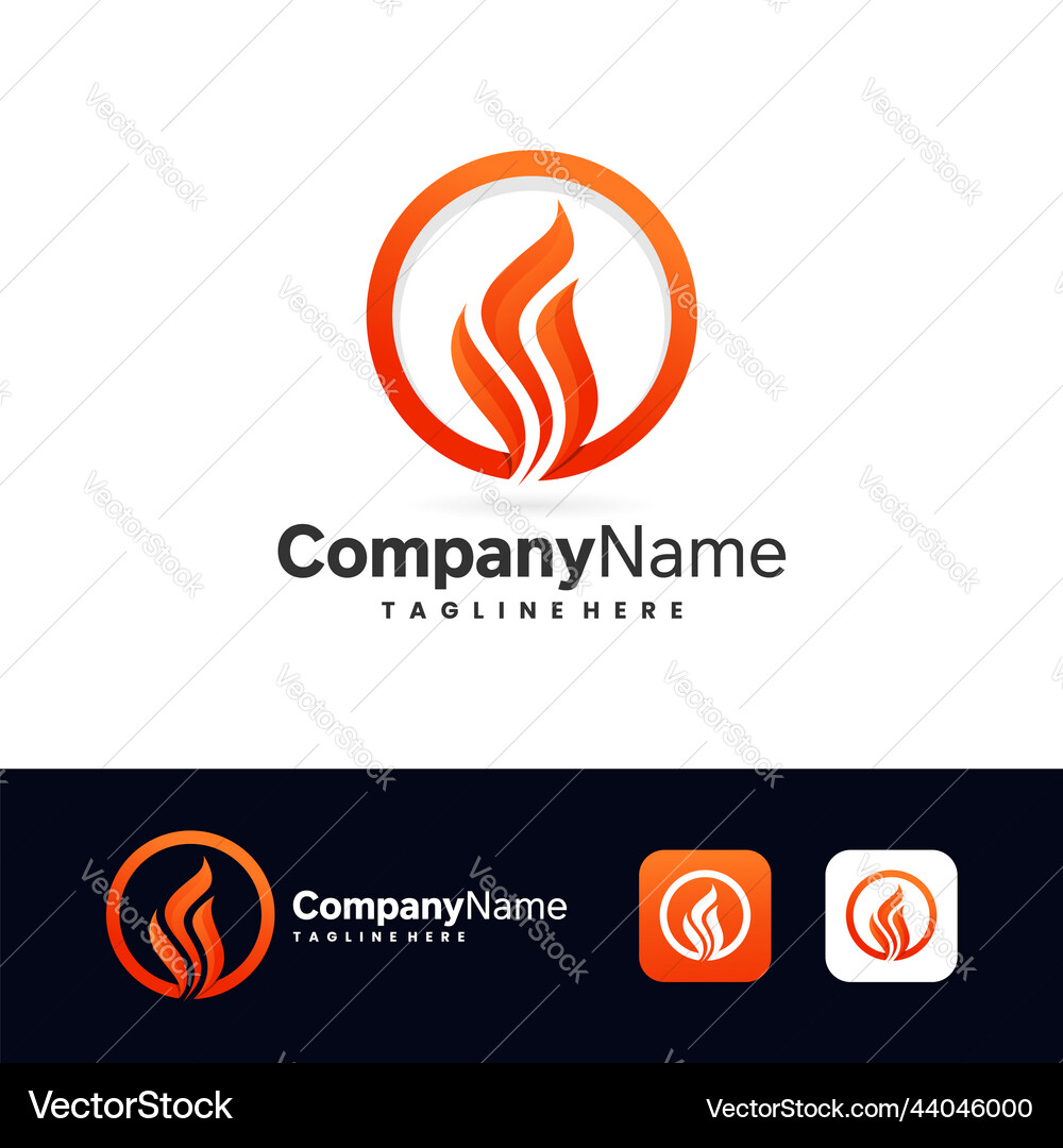 Gas fuel logo in circle shape Royalty Free Vector Image