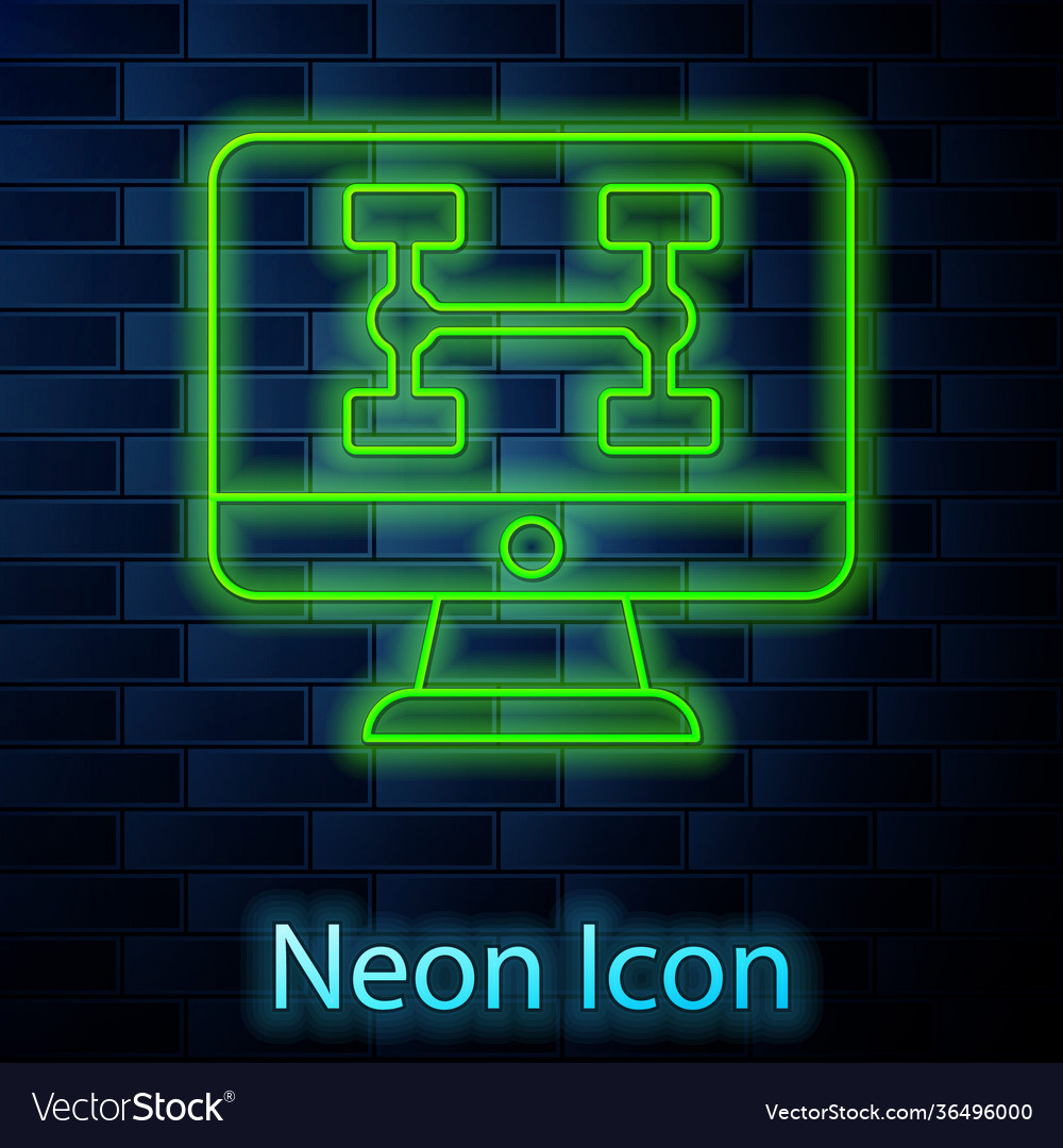 Glowing neon line hardware diagnostics condition Vector Image Glowing neon line hardware diagnostics condition Vector Image
