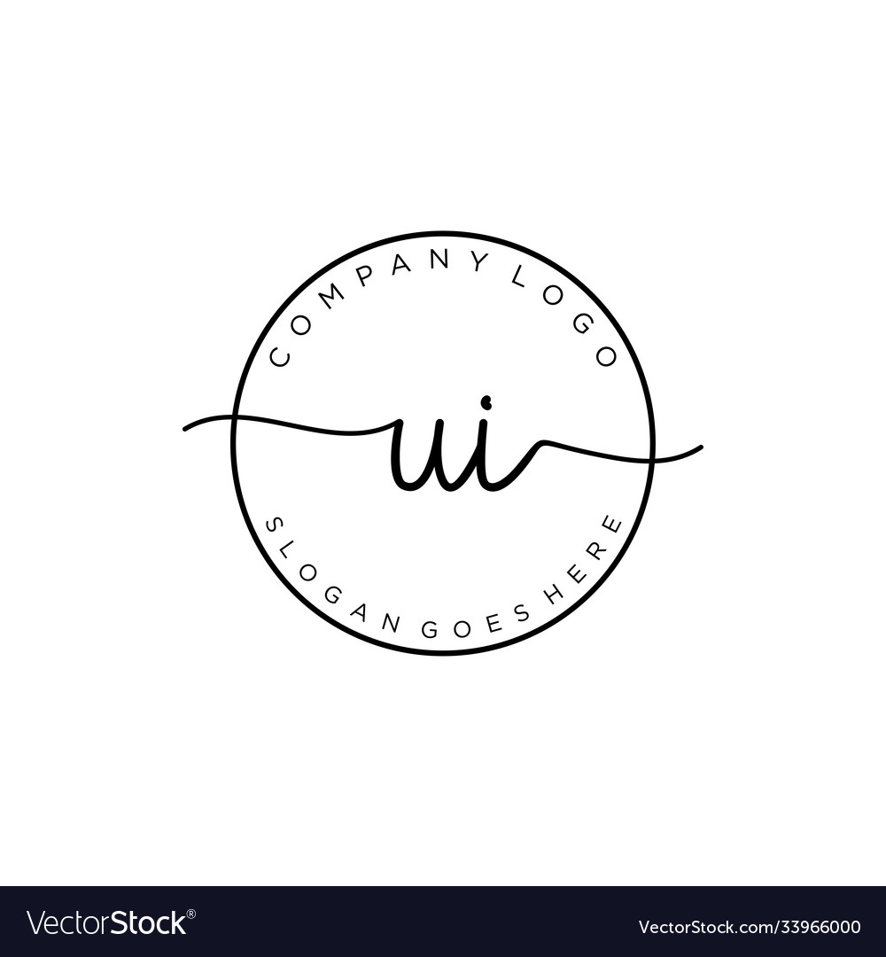 Initial ui handwriting logo with circle template Vector Image Initial ui handwriting logo with circle template Vector Image