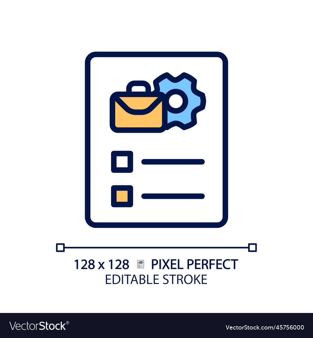 Job description pixel perfect rgb color icon Vector Image