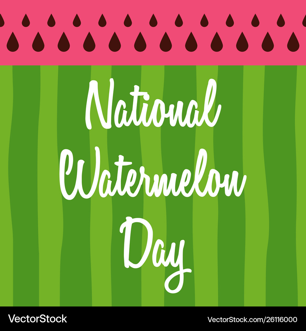 National watermelon day concept a Royalty Free Vector Image