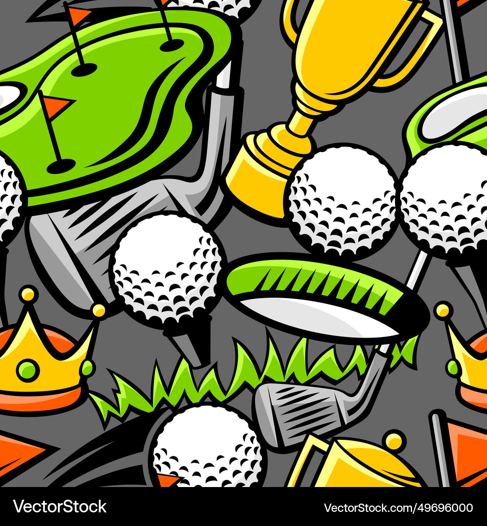 Pattern with golf items sport club Royalty Free Vector Image