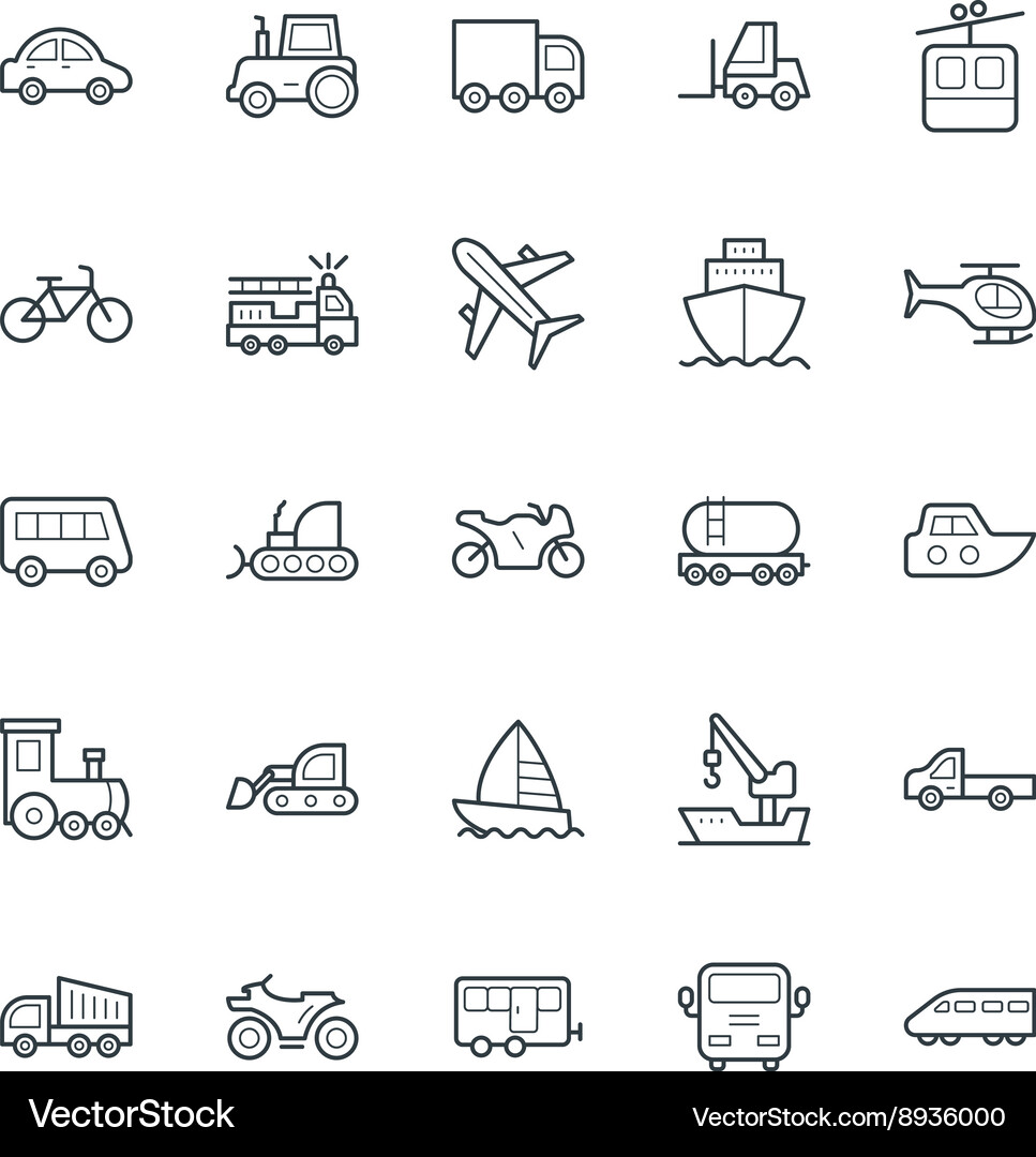 Transport cool icons 1 Royalty Free Vector Image