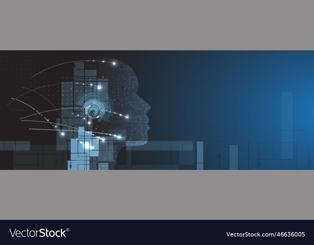 Artificial intelligence technology web background Vector Image