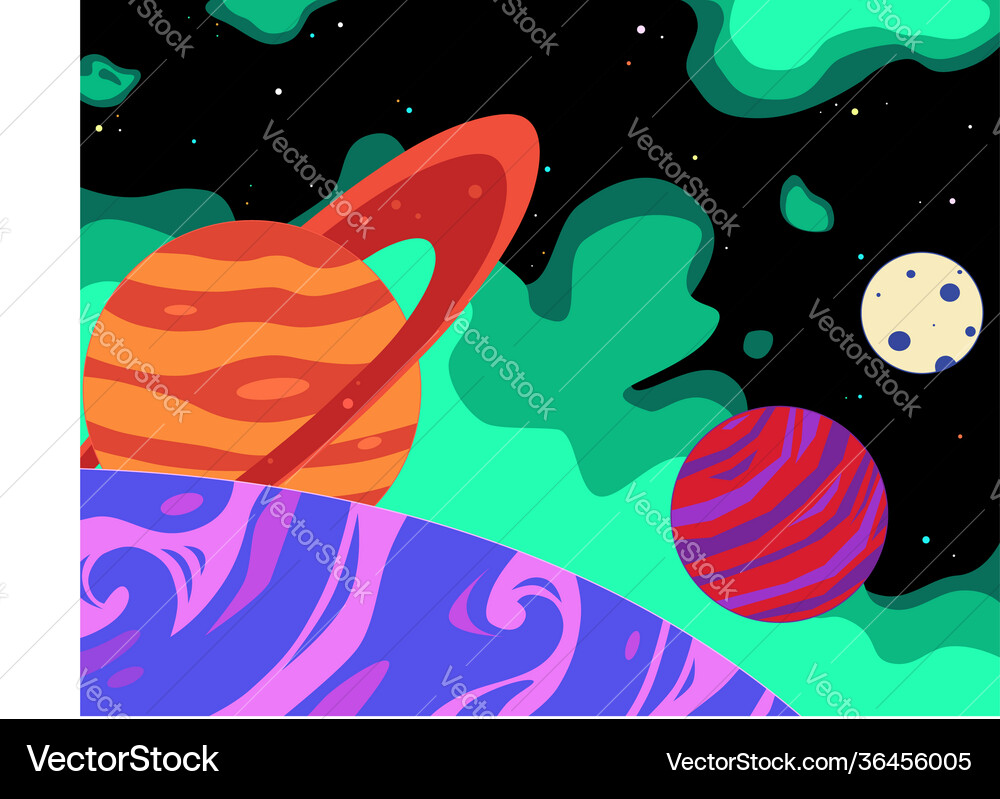 Cartoon space in retro style Royalty Free Vector Image