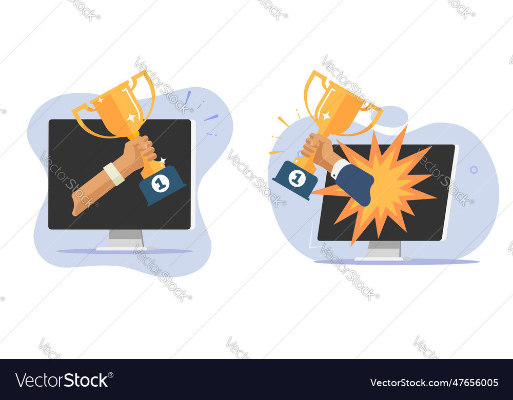 Digital award virtual contest winner icon graphic Vector Image