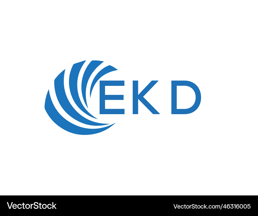 Ekd letter logo design on white background Vector Image