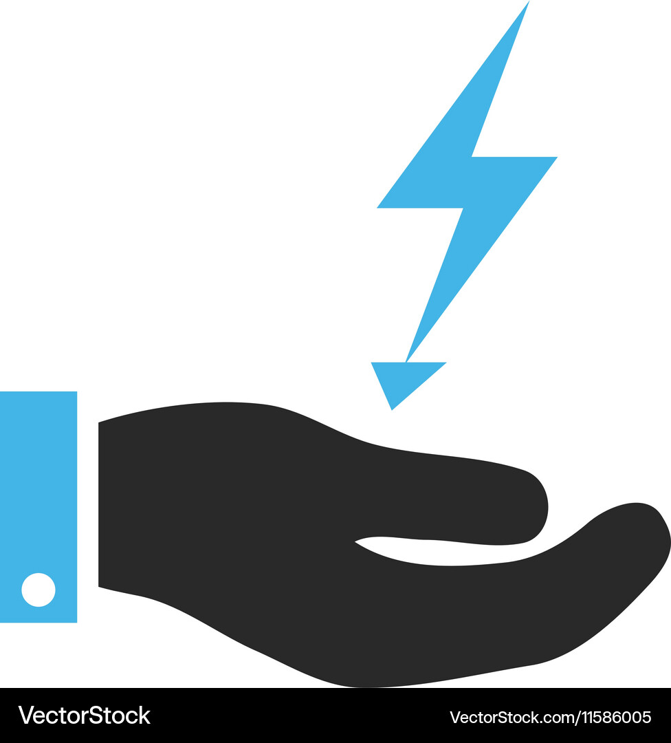 Electricity supply hand eps icon Royalty Free Vector Image