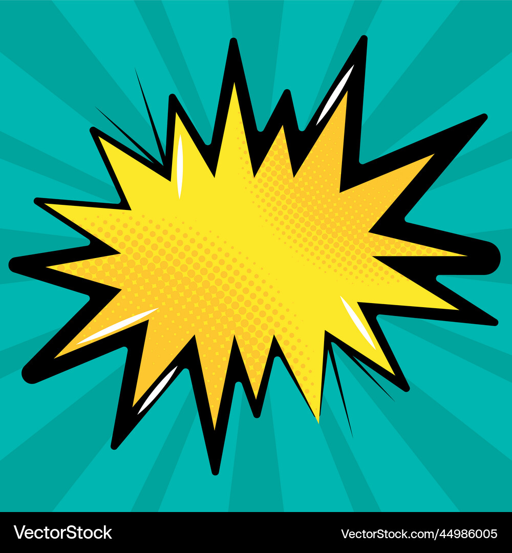 Explosion on sunburst pop art Royalty Free Vector Image