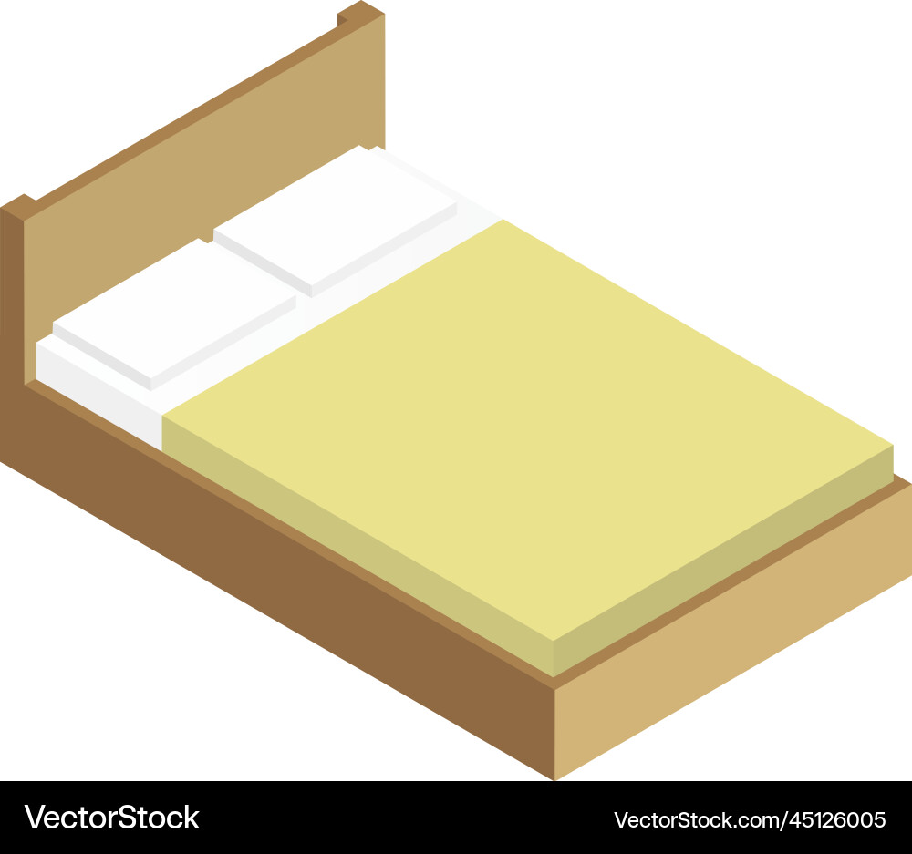 Isometric bed furniture composition Royalty Free Vector