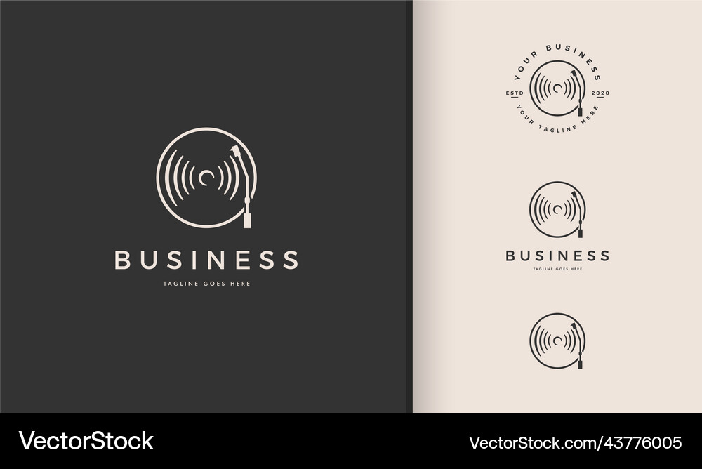Modern and clean simple music logo Royalty Free Vector Image