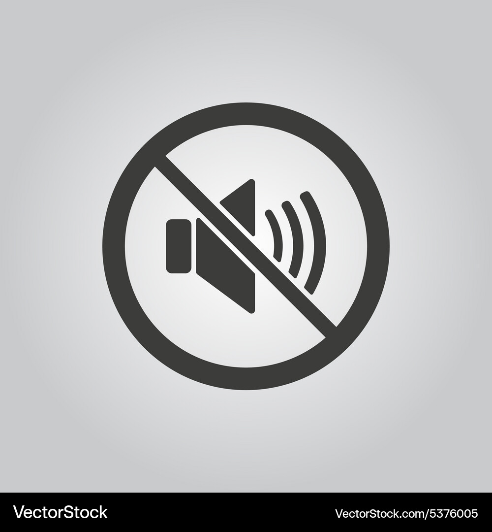 No sound icon volume off symbol flat Royalty Free Vector