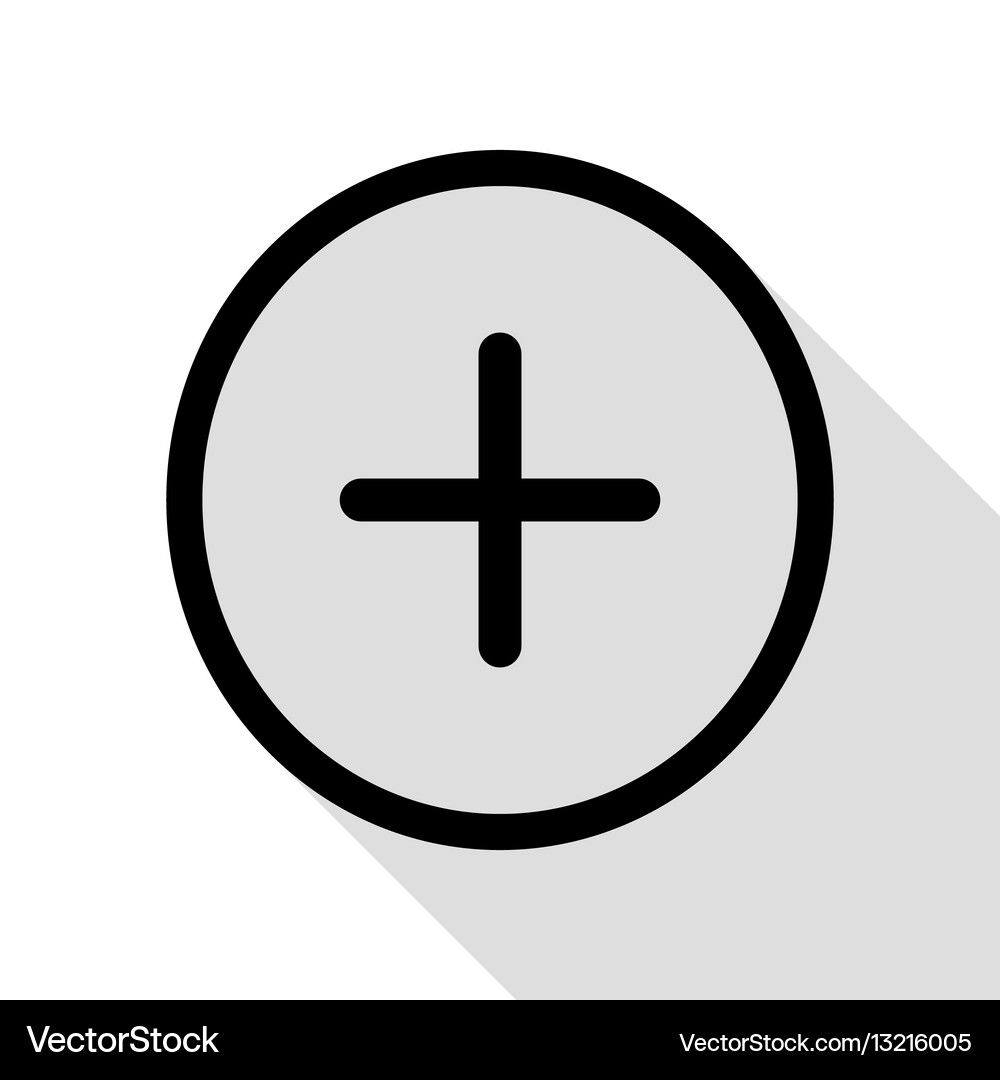 Positive symbol plus sign black icon with flat Vector Image