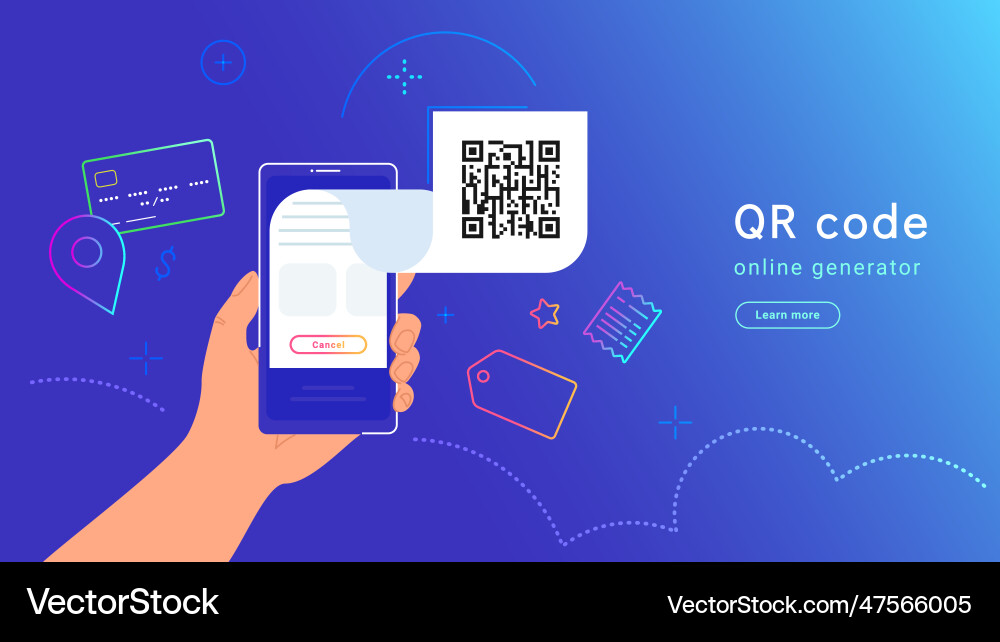 Qr code and payment by credit card shopping and Vector Image