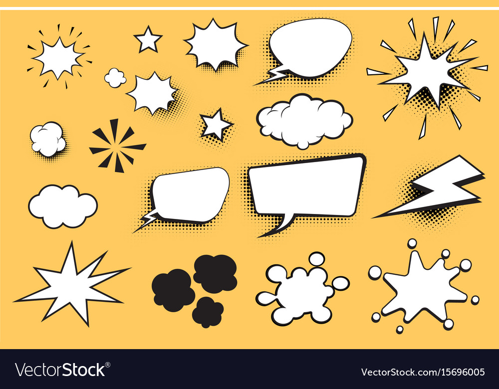 Set comic bubble Royalty Free Vector Image - VectorStock